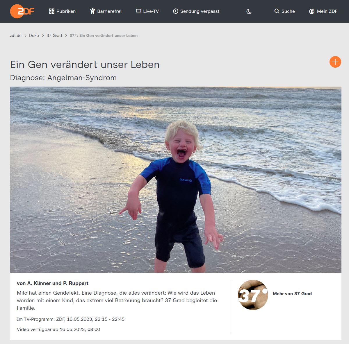 ZDF 37°: Ein Gen verändert unser Leben